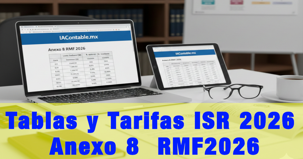 Tablas y Tarifas ISR 2026: Consulta el Anexo 8 de la RMF 2026